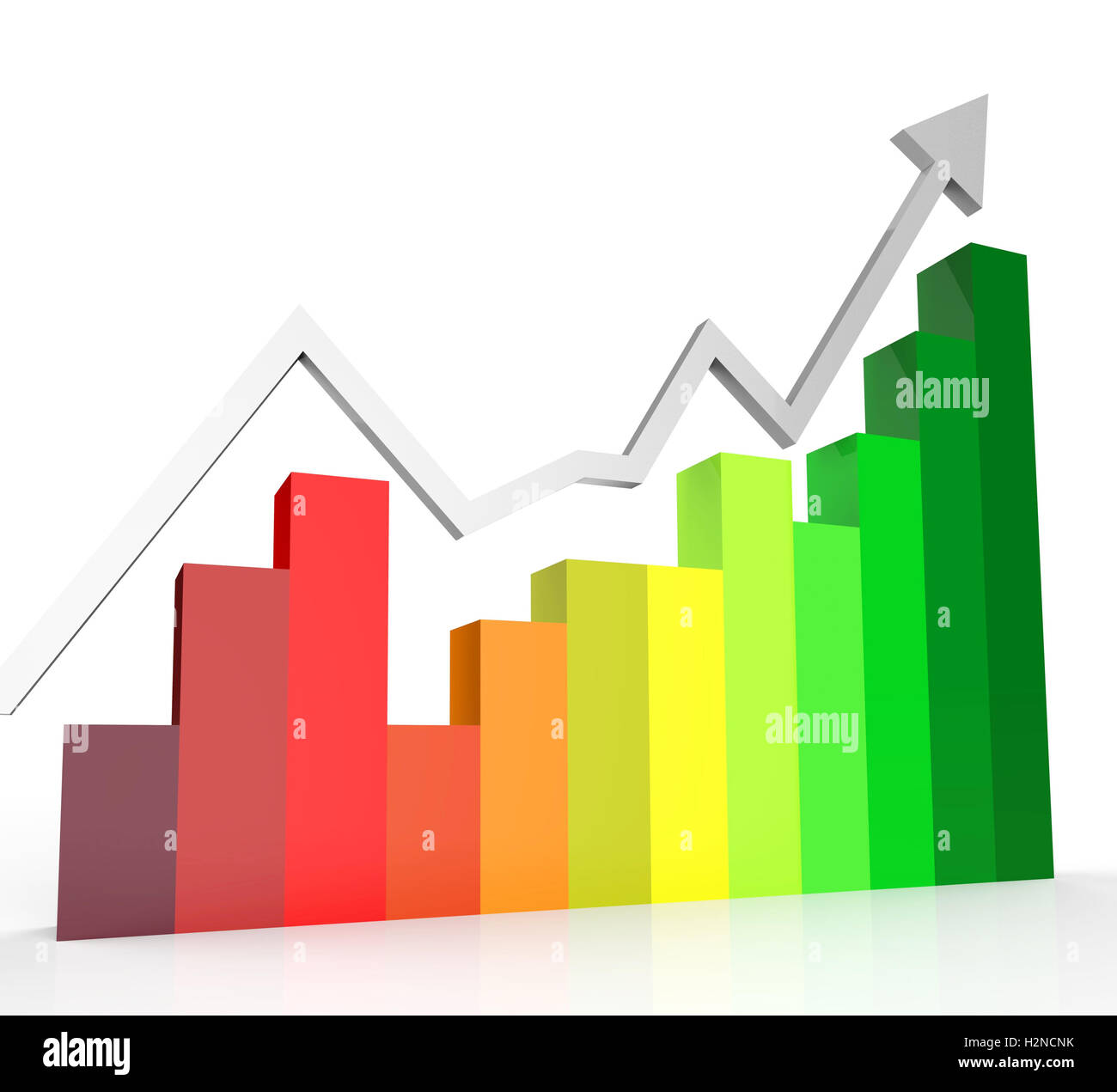 Increasing Graph Indicating Progress Report And Financial Stock Photo ...