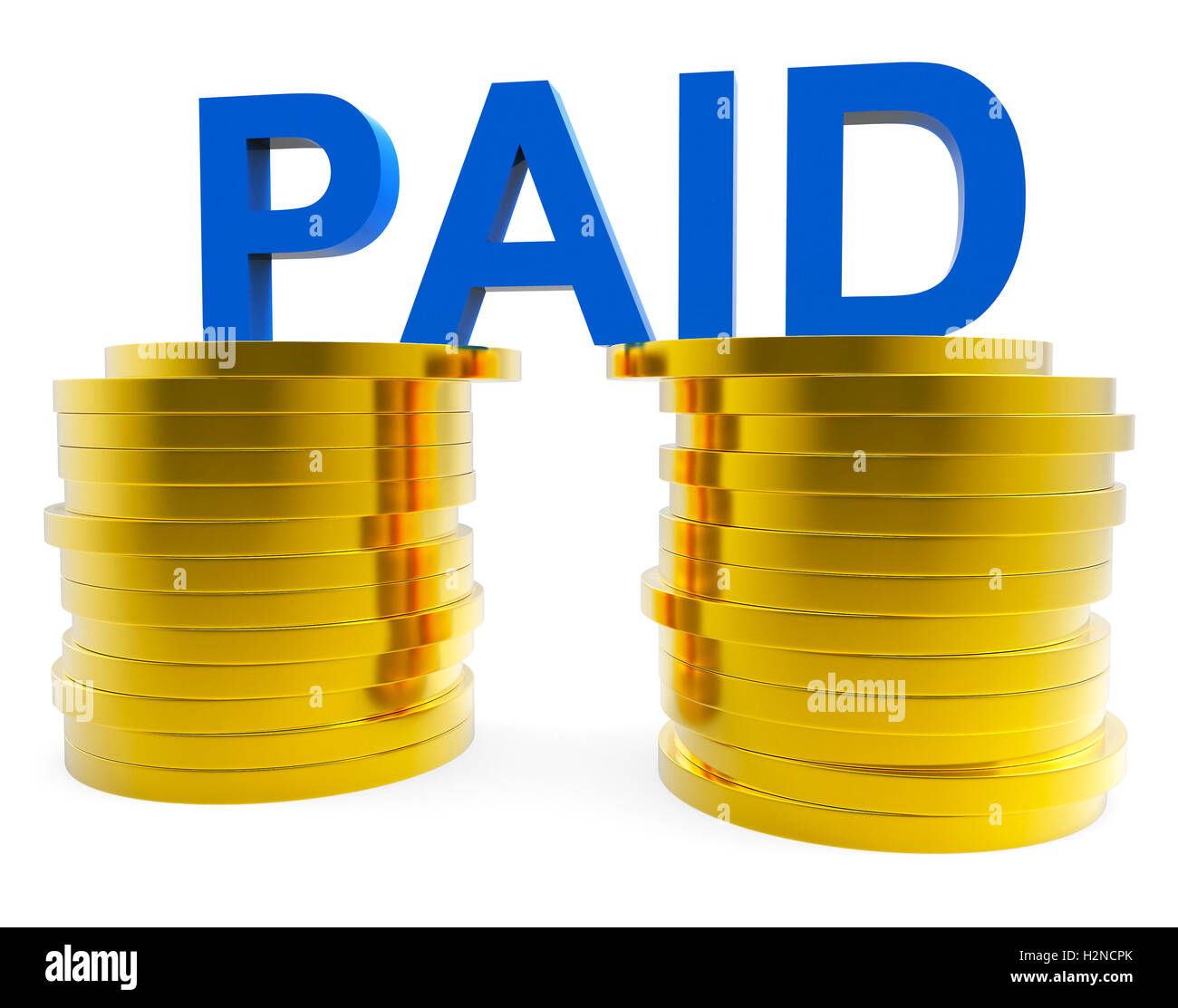 Paid In Cash Showing Pay Bill And Confirmation Stock Photo - Alamy