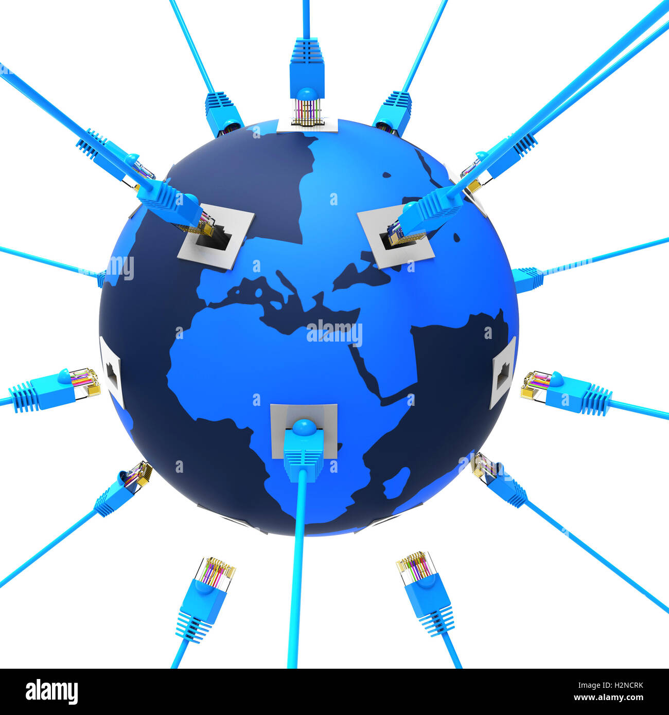 Worldwide Network Showing Globalization Computing And Planet Stock ...