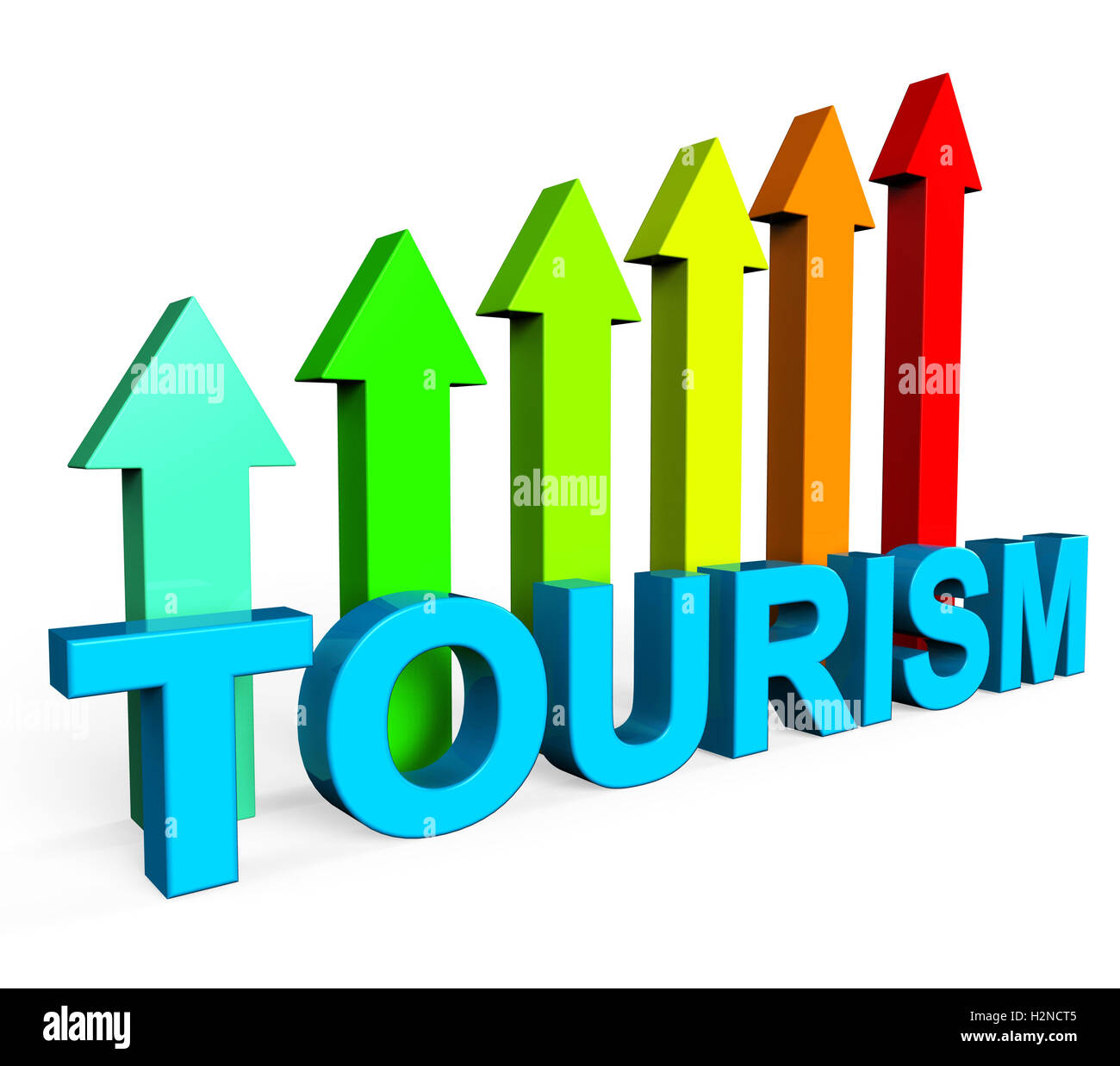 Tourism Increasing Meaning Business Graph And Destinations Stock Photo ...