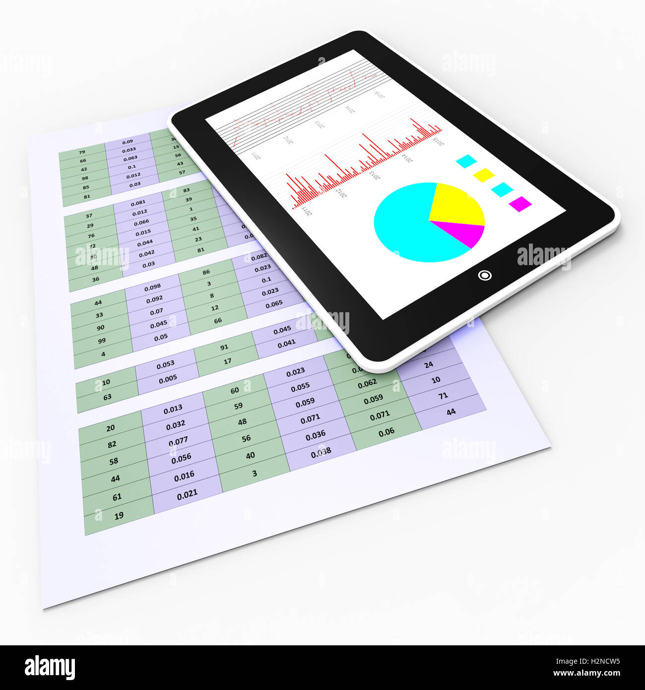 Online Reports Representing Tablet Pc And Diagram Stock Photo - Alamy