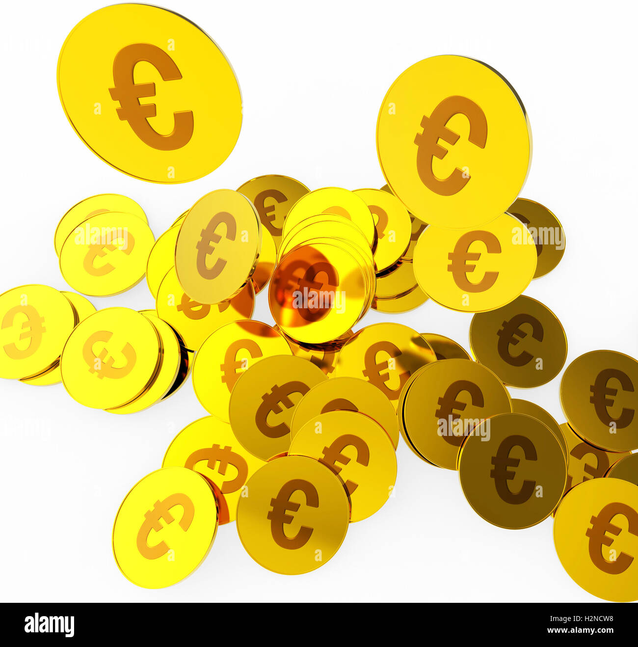 Euro Coins Representing Prosperity Euros And Wealthy Stock Photo - Alamy