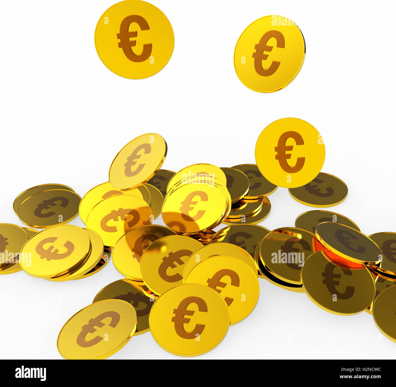 Euro Coins Indicating Cash European And Prosperity Stock Photo - Alamy