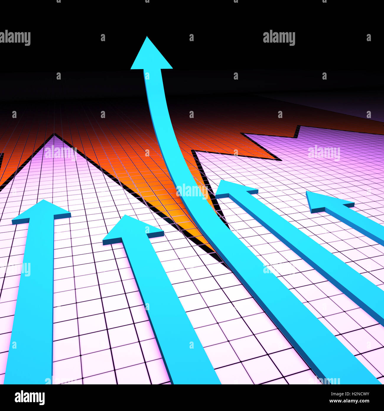 Success Graph Showing Progress Report And Graphs Stock Photo - Alamy