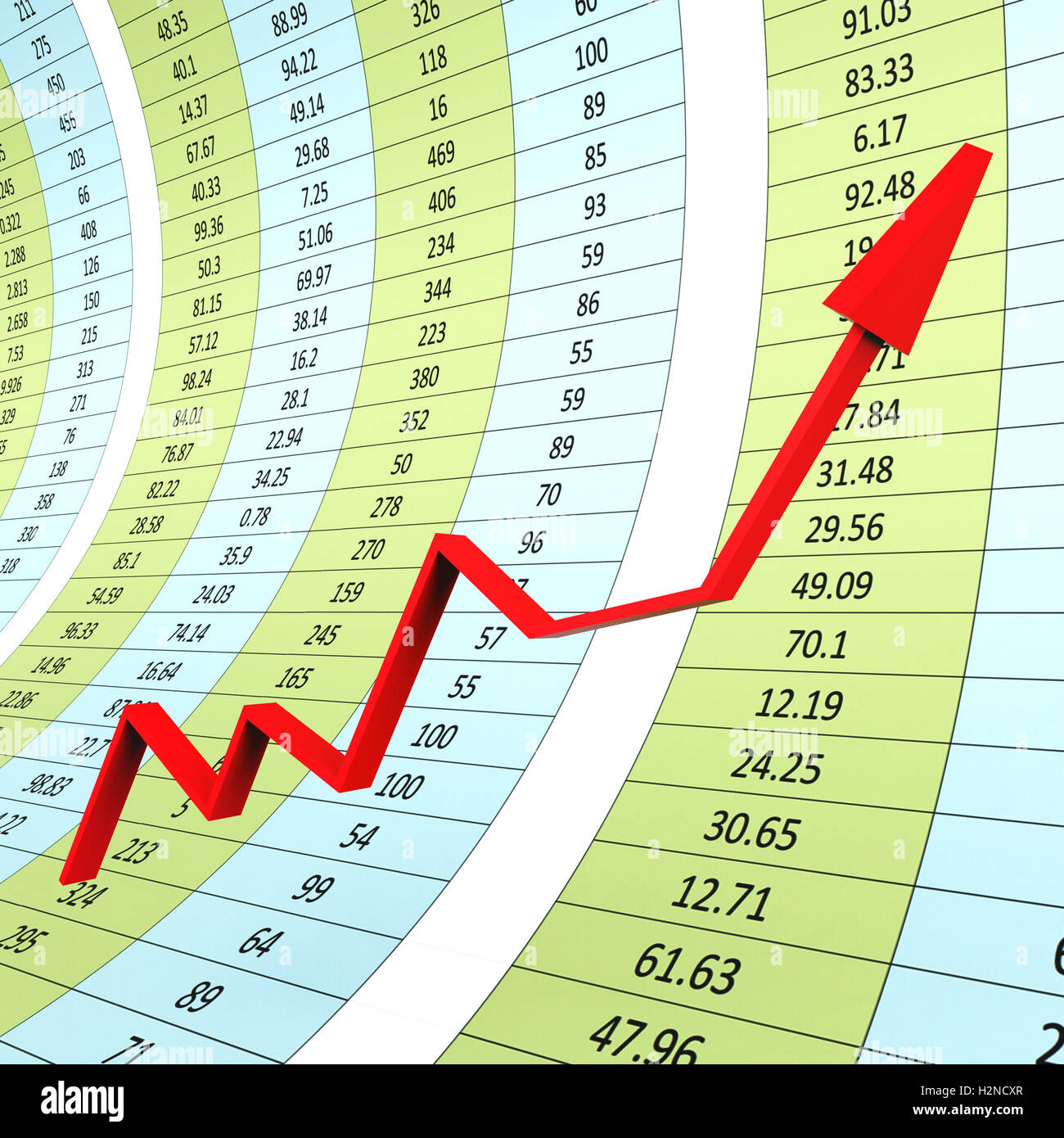Progress Graph Showing Financial Report And Graphs Stock Photo - Alamy