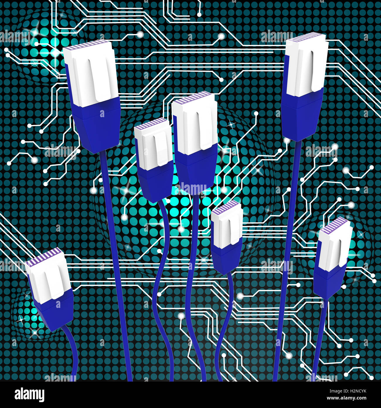 Computer Network Indicating Global Communications And Monitor Stock ...