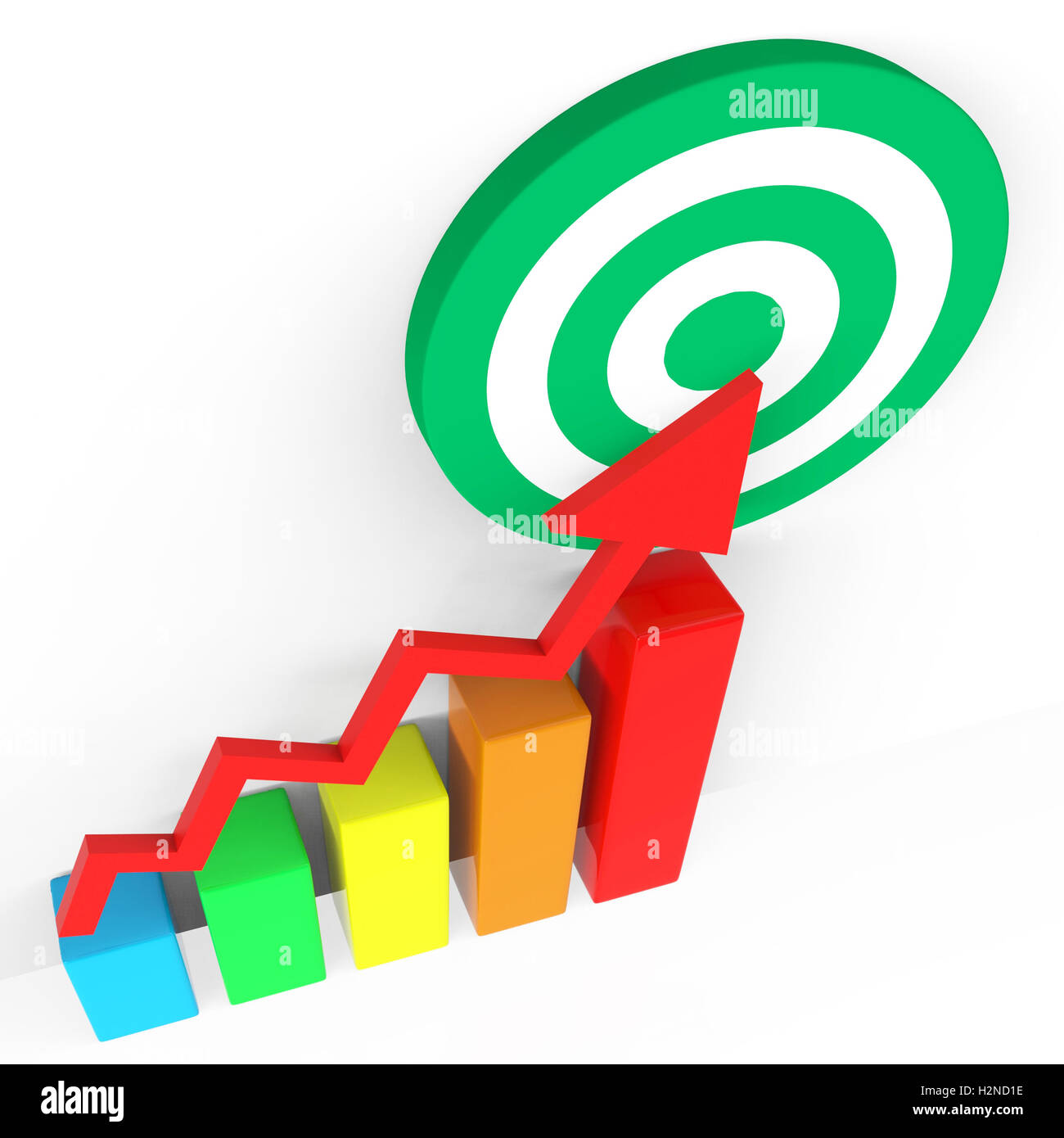 Target Report Showing Business Graph And Trend Stock Photo - Alamy