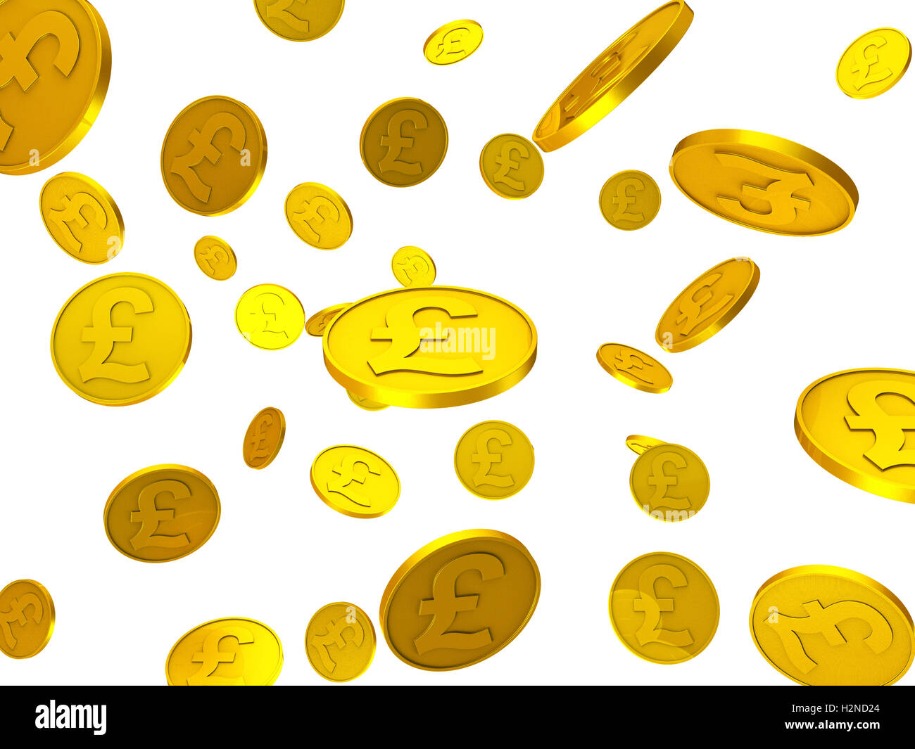 Pound Coins Meaning British Pounds And Finances Stock Photo - Alamy