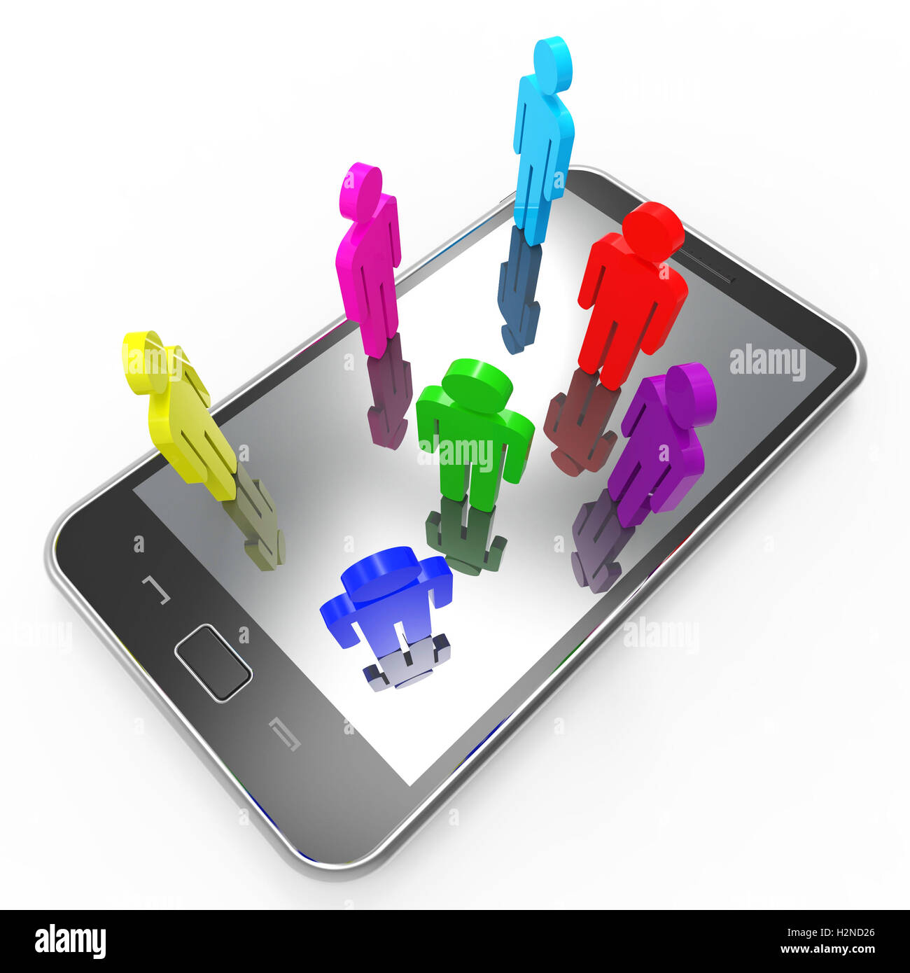 Phone Communication Representing Computer Network And Friends Stock ...