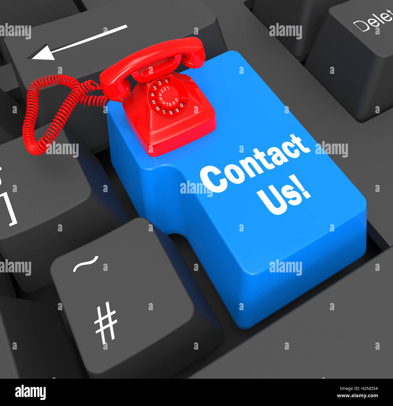 Contact Us Phone Indicating Send Message And Service Stock Photo - Alamy
