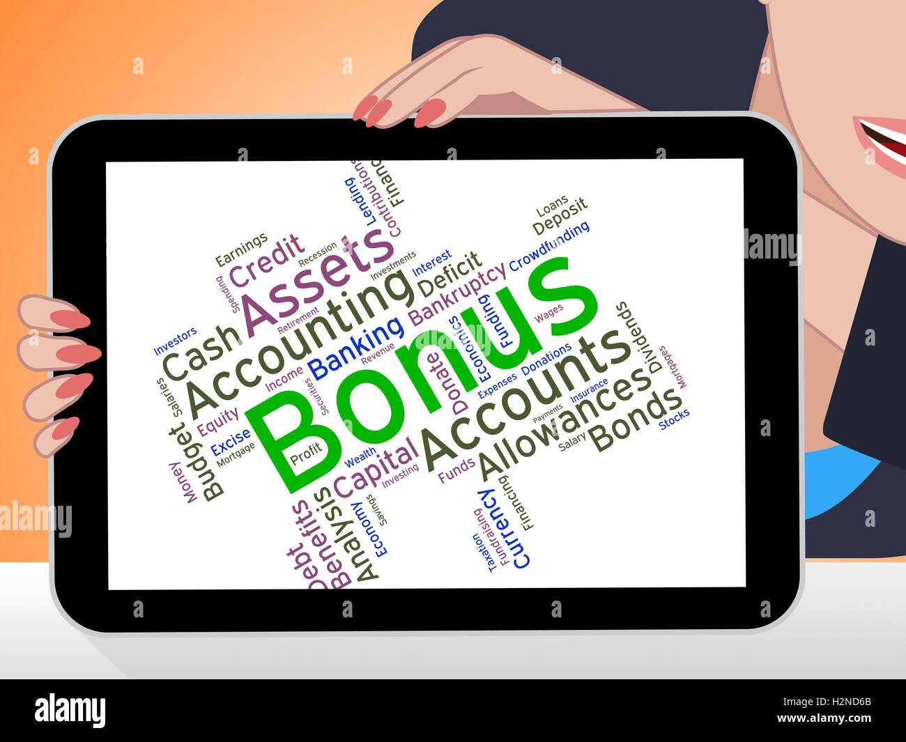 Bonus Word Meaning For Free And Extra Stock Photo - Alamy