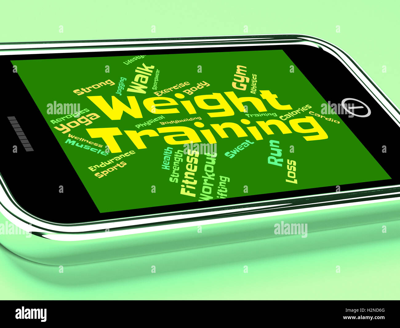Weight Training Showing Working Out And Wordcloud Stock Photo - Alamy