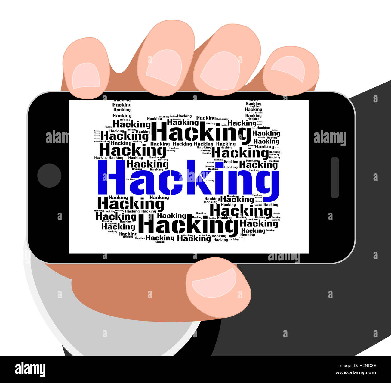 Hacking Lock Meaning Crime Malware And Text Stock Photo - Alamy