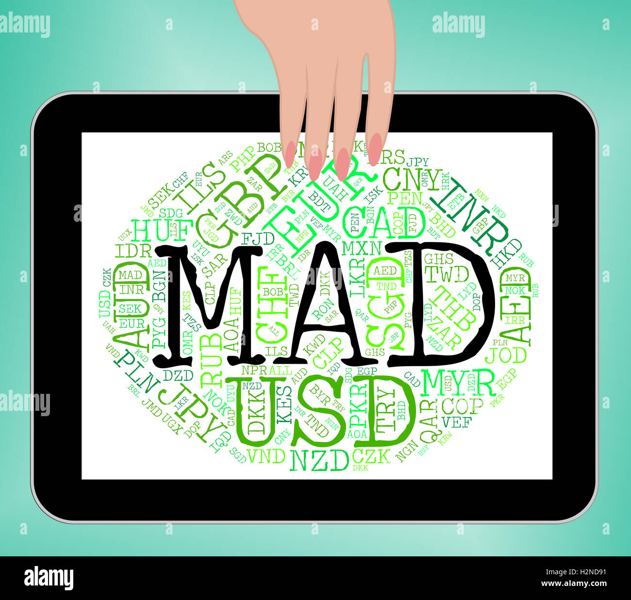 Mad Currency Showing Worldwide Trading And Banknotes Stock Photo - Alamy