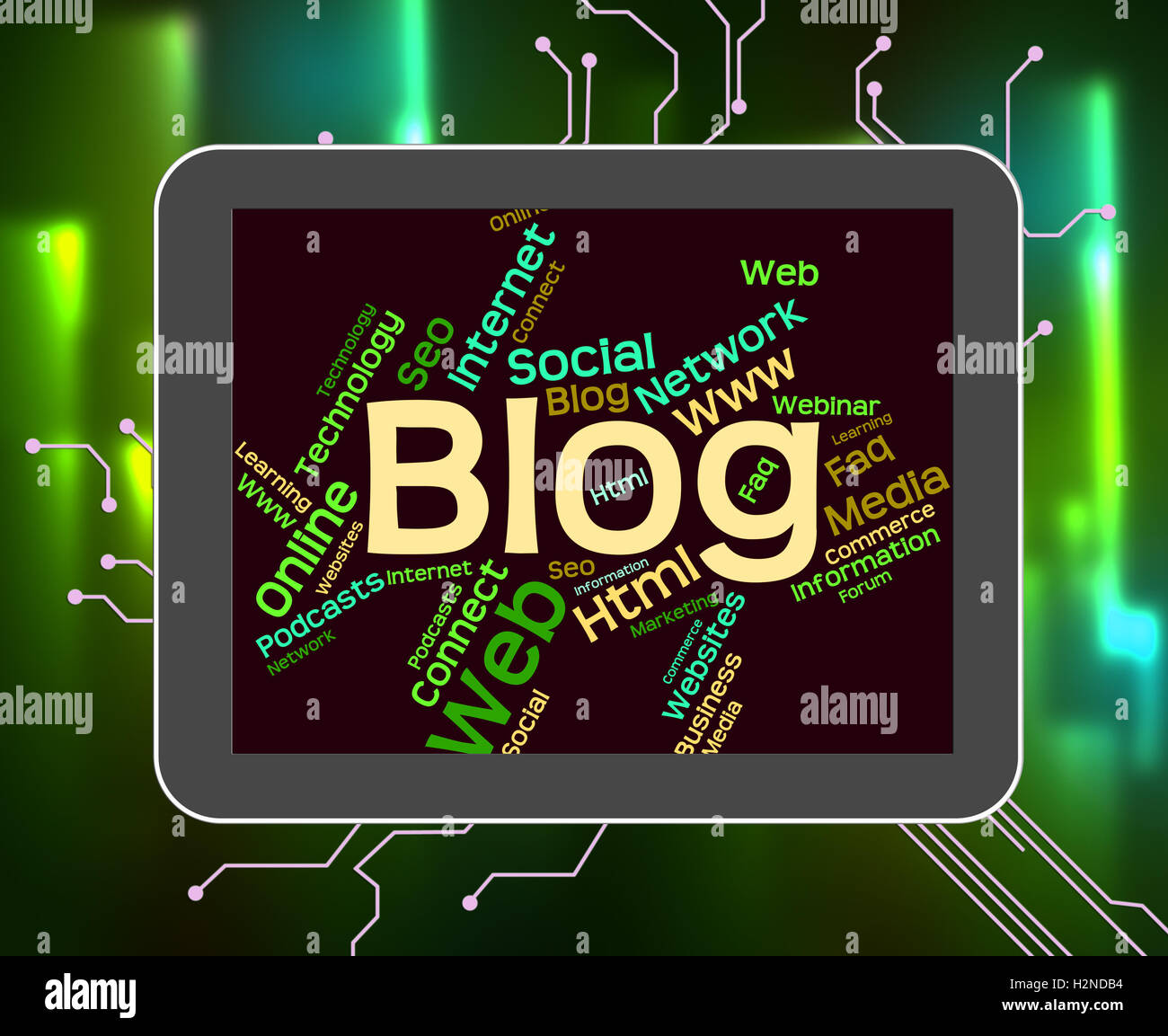 Blog Word Showing Words Online And Site Stock Photo - Alamy