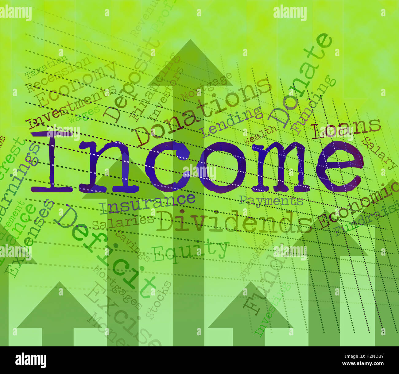 Income Word Showing Revenue Earns And Salary Stock Photo - Alamy