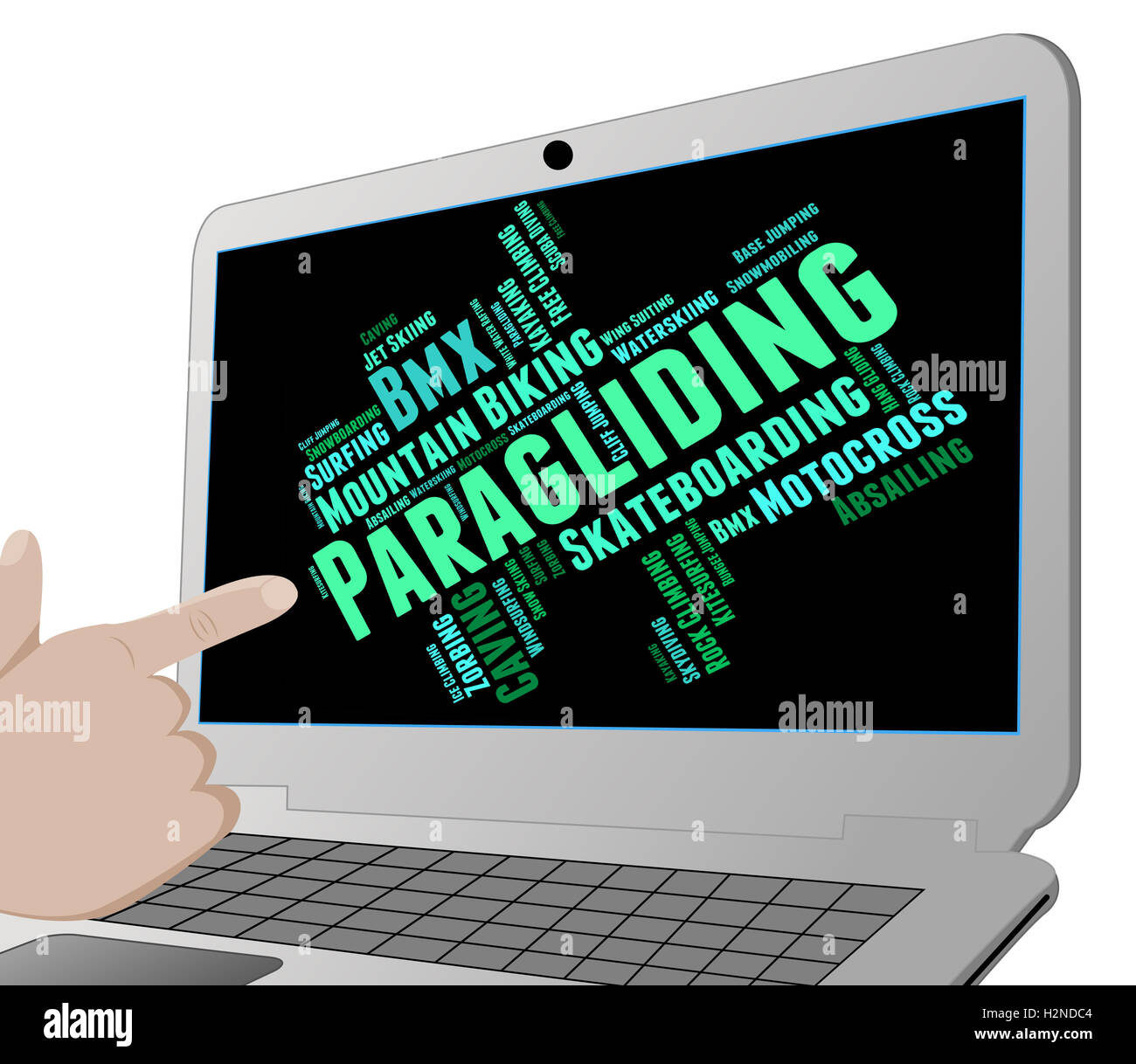 Paragliding Word Representing Paraglider Paragliders And Glider Stock ...