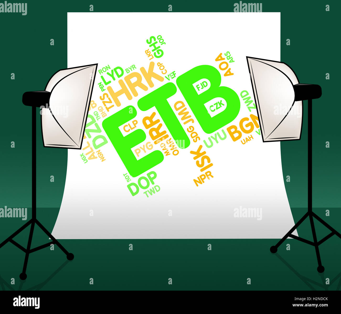 Etb Currency Indicating Ethiopia Birr And Word Stock Photo - Alamy