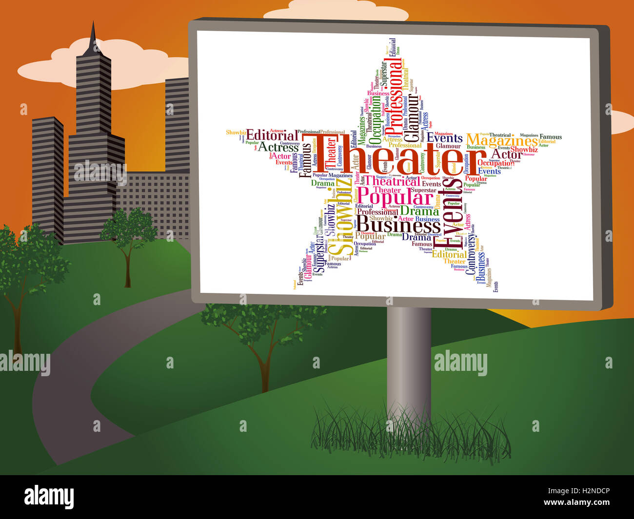 Theater Star Indicating Entertainment Cinemas And Words Stock Photo - Alamy