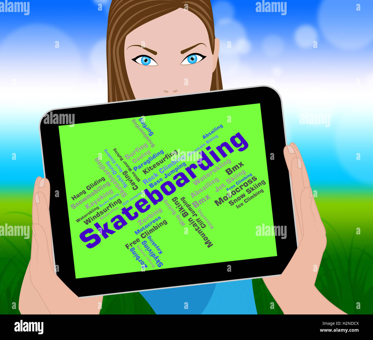 Skateboarding Words Indicating Skatepark Skating And Skater Stock Photo ...