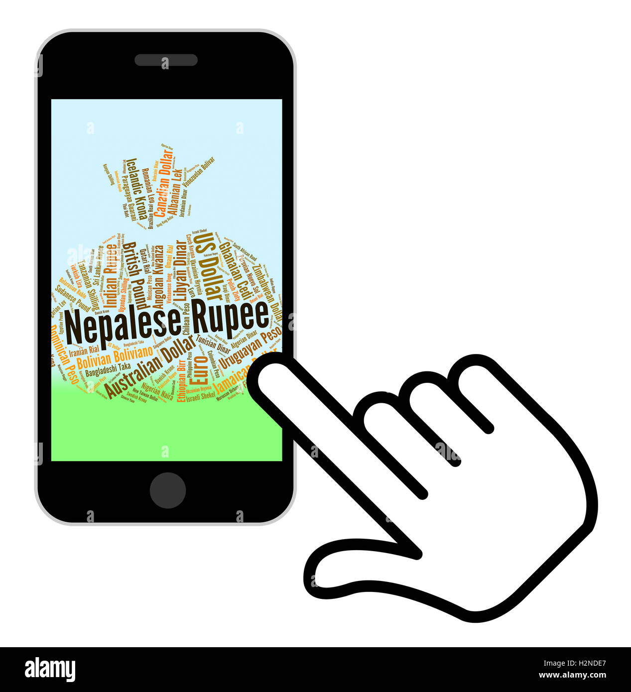Nepalese Rupee Representing Currency Exchange And Banknote Stock Photo ...
