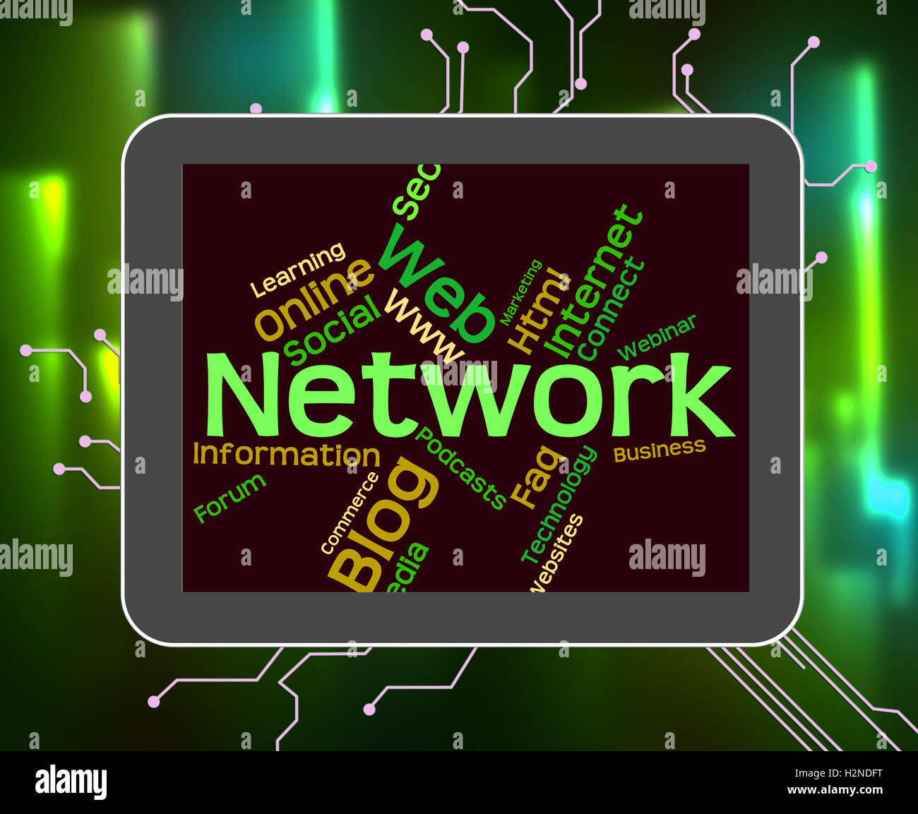 Network Word Indicating Words Communication And Wordcloud Stock Photo ...