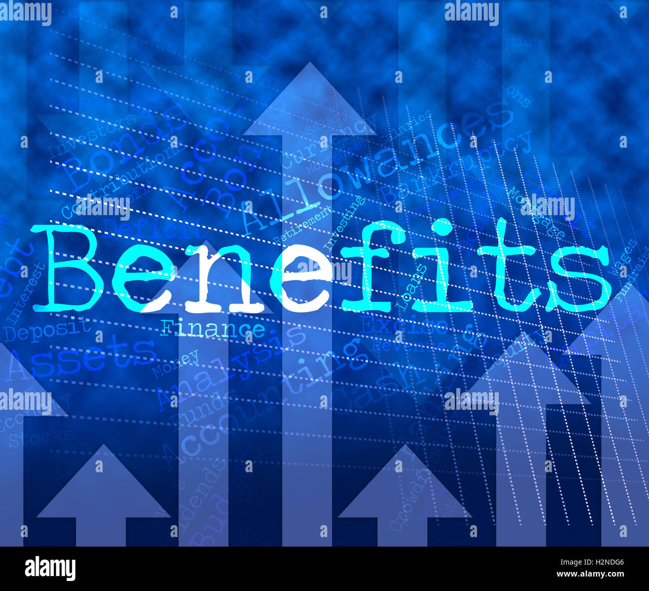 Benefits Word Representing Text Wordcloud And Compensation Stock Photo ...