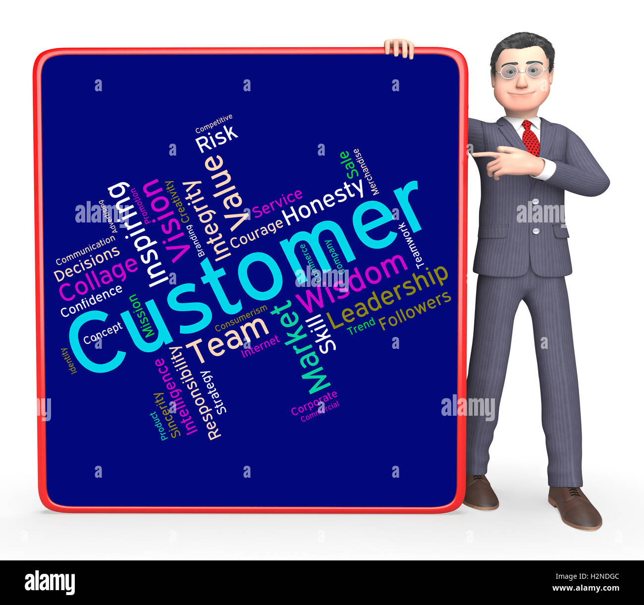 Customer Words Indicating Text Wordcloud And Patrons Stock Photo - Alamy