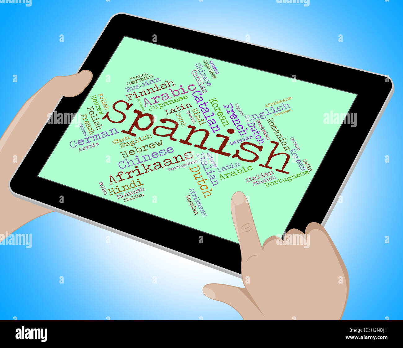 Spanish Language Showing Vocabulary Word And Lingo Stock Photo - Alamy