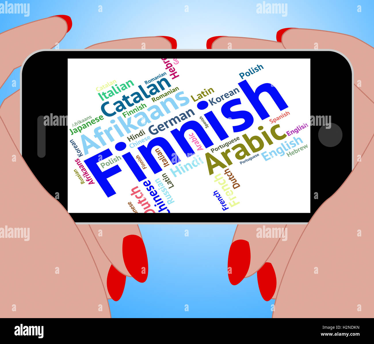 Finnish Language Indicating Communication Words And Foreign Stock Photo ...