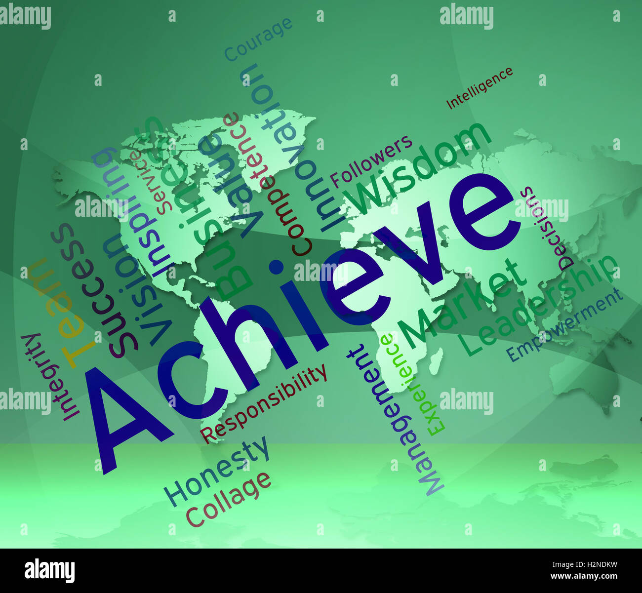 Achieve Words Indicating Wordcloud Prevail And Progress Stock Photo - Alamy