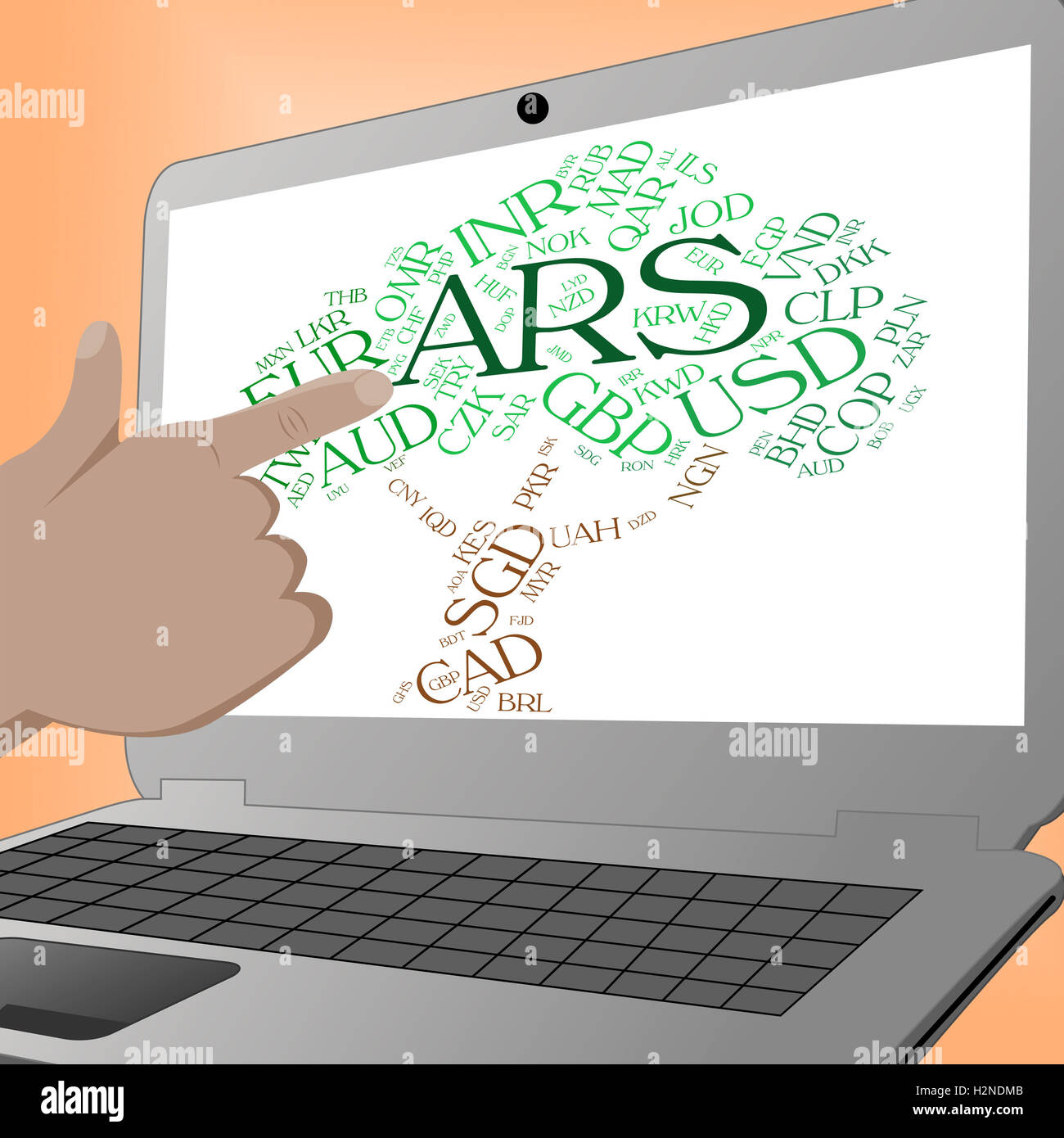 Ars Currency Showing Argentine Pesos And Market Stock Photo - Alamy