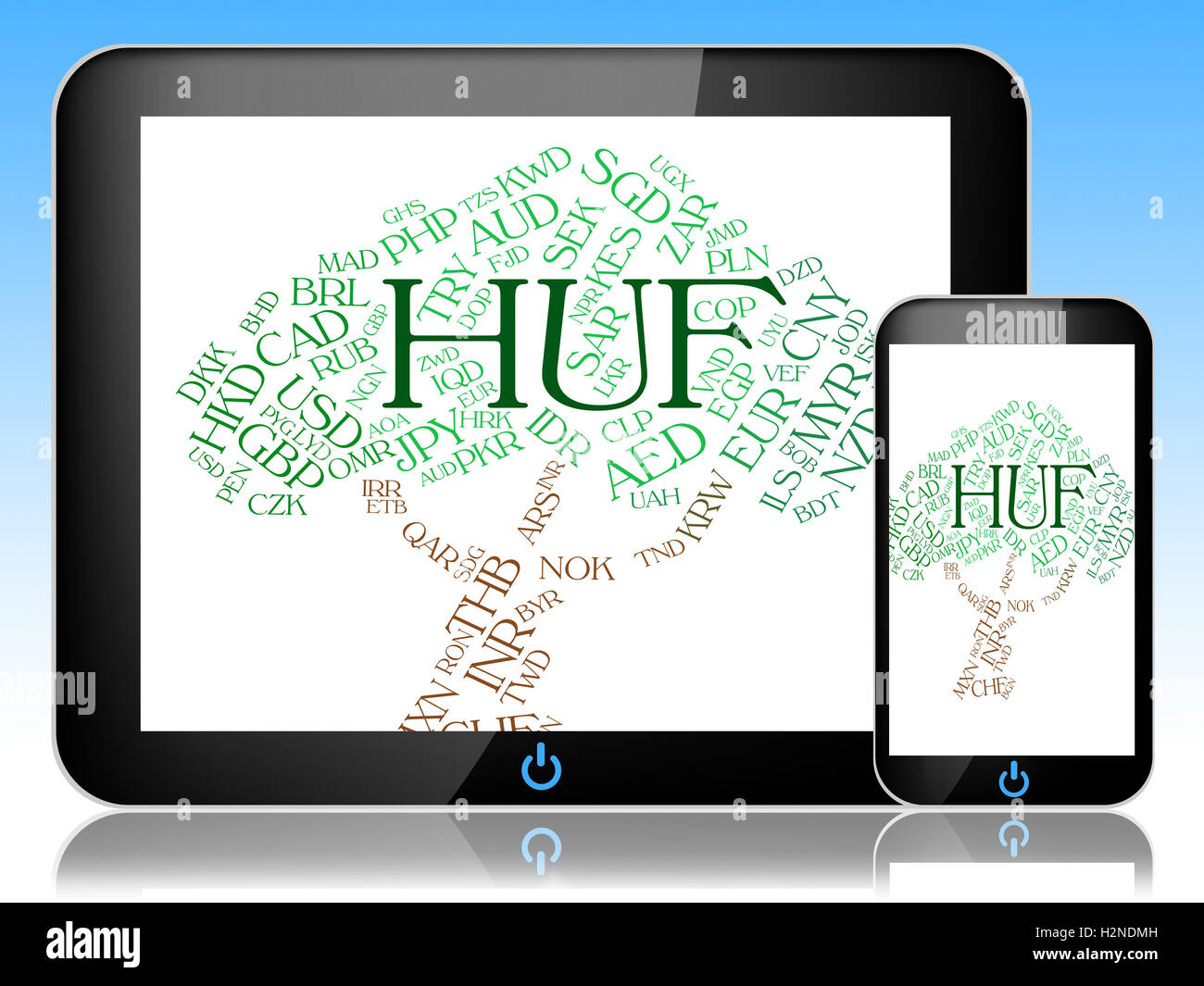 Huf Currency Representing Forex Trading And Words Stock Photo - Alamy