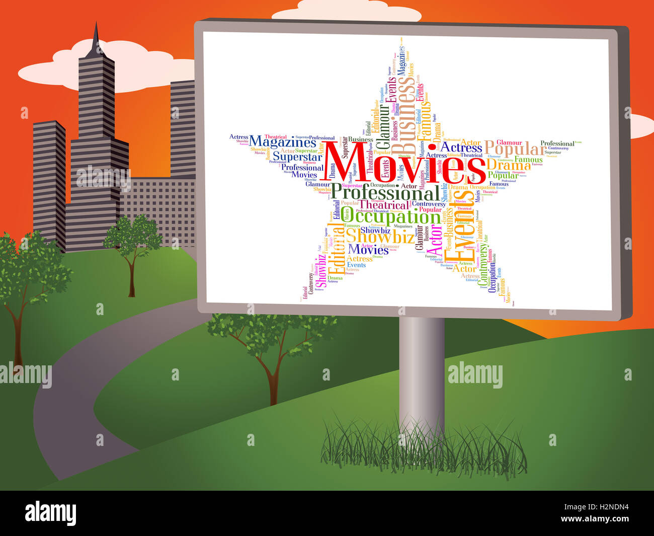 Movies Star Showing Motion Picture And Films Stock Photo - Alamy