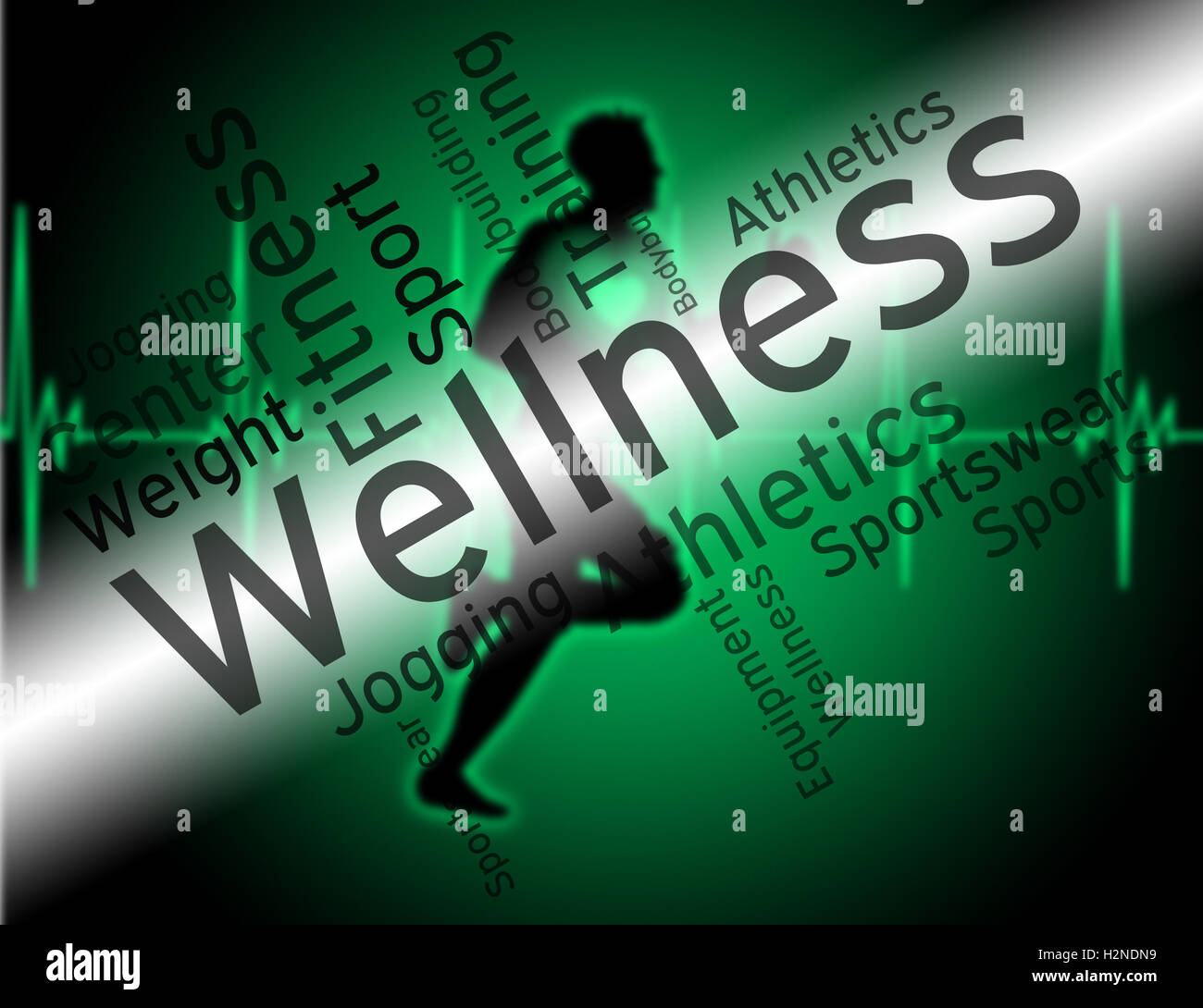 Wellness Words Indicating Health Check And Healthcare Stock Photo - Alamy