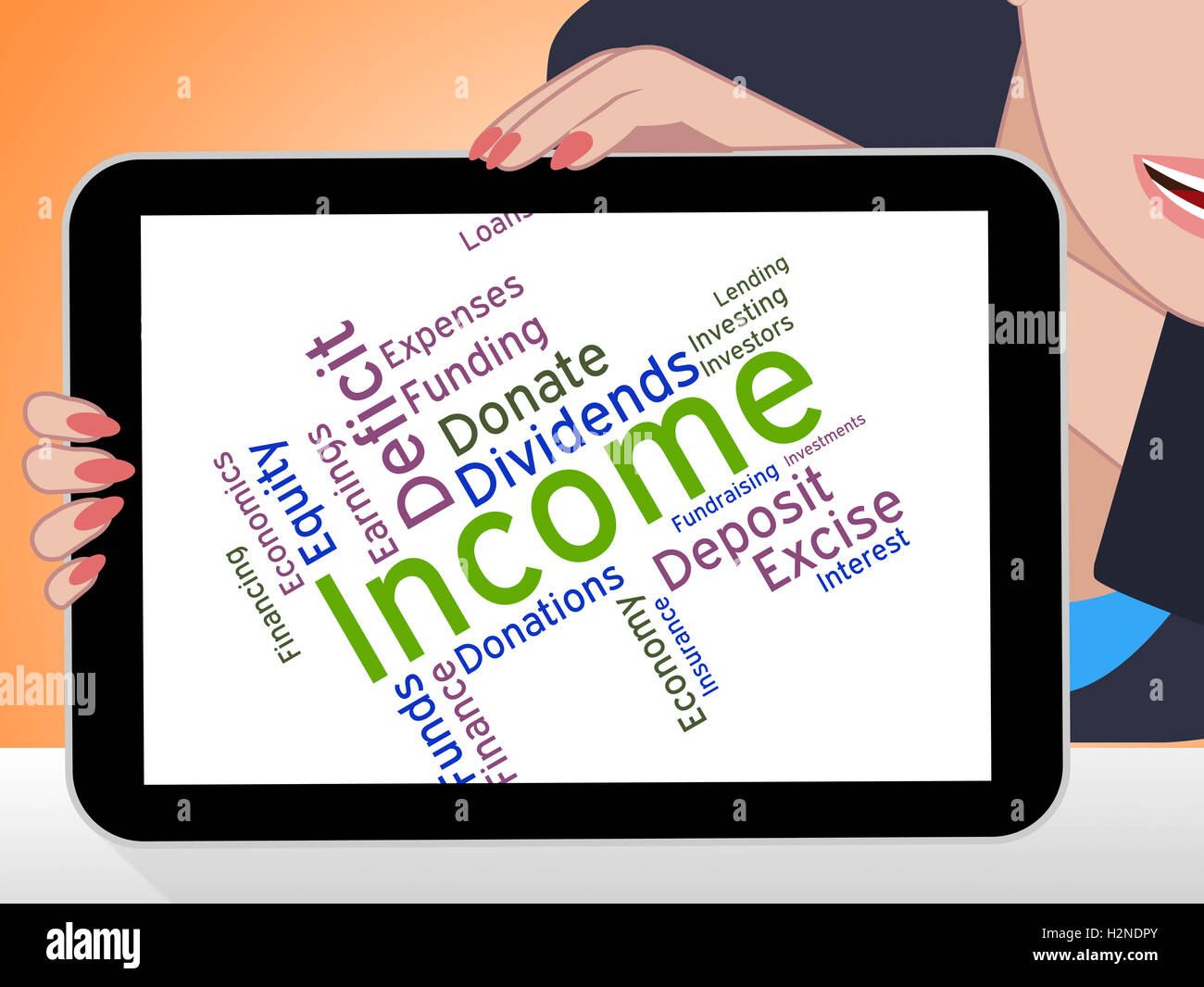 Income Word Indicating Salary Words And Earning Stock Photo - Alamy