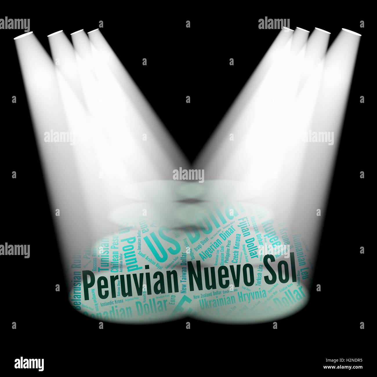Peruvian Nuevo Sol Representing Foreign Exchange And Text Stock Photo ...