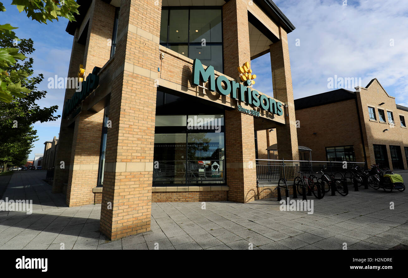 Morrisons supermarket signage at Cambourne in Cambridgeshire Stock ...