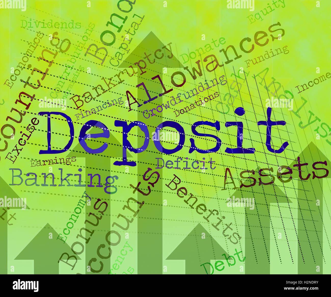 Deposit Word Showing Down Payment And Deposits Stock Photo - Alamy