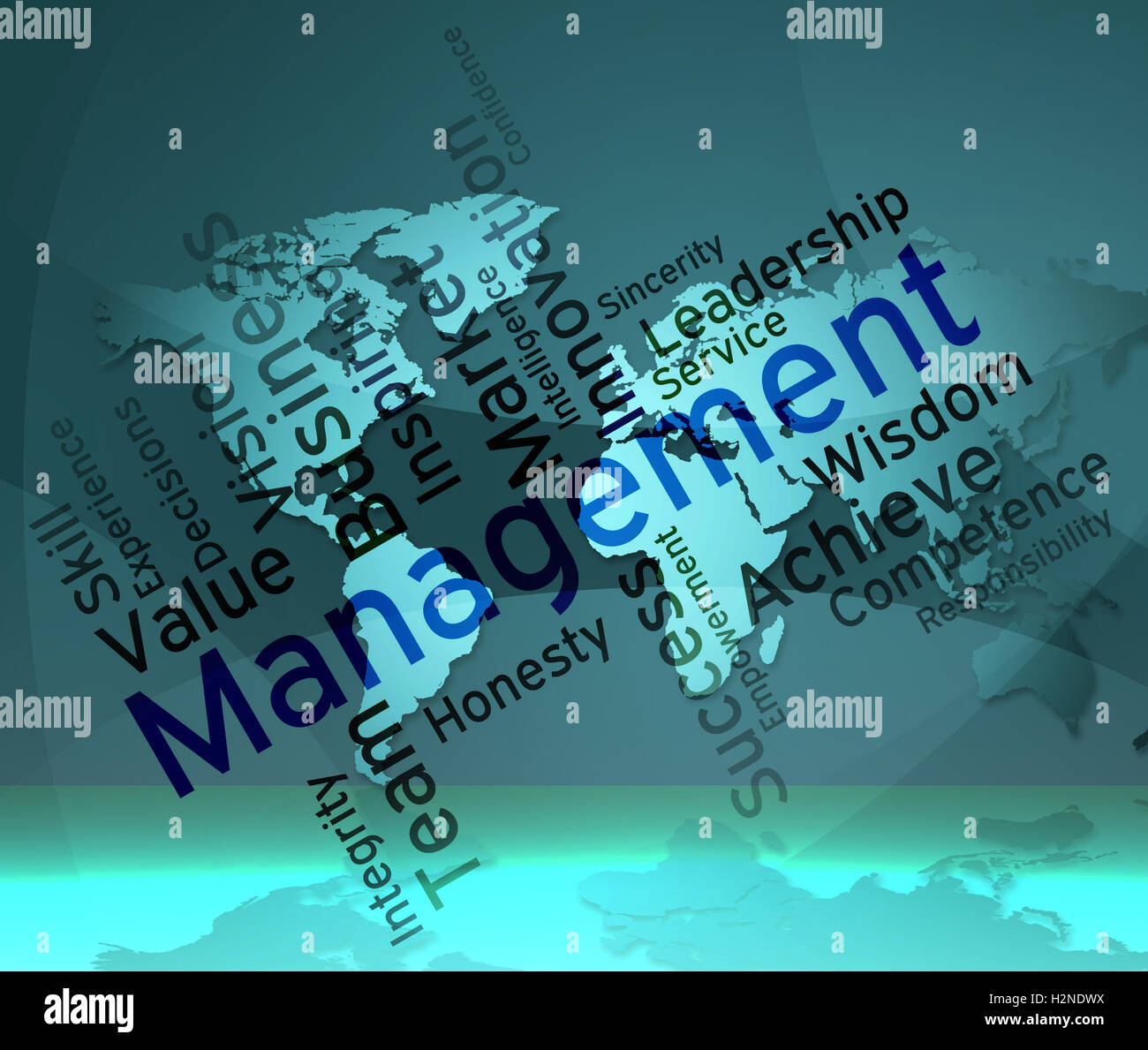 Management Words Representing Wordcloud Bosses And Company Stock Photo ...