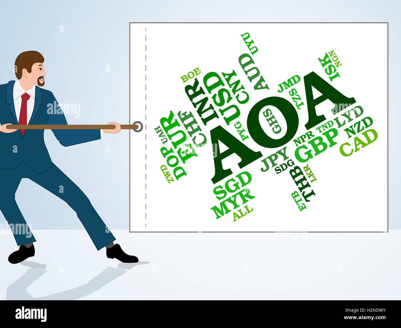 Aoa Currency Representing Worldwide Trading And Exchange Stock Photo ...