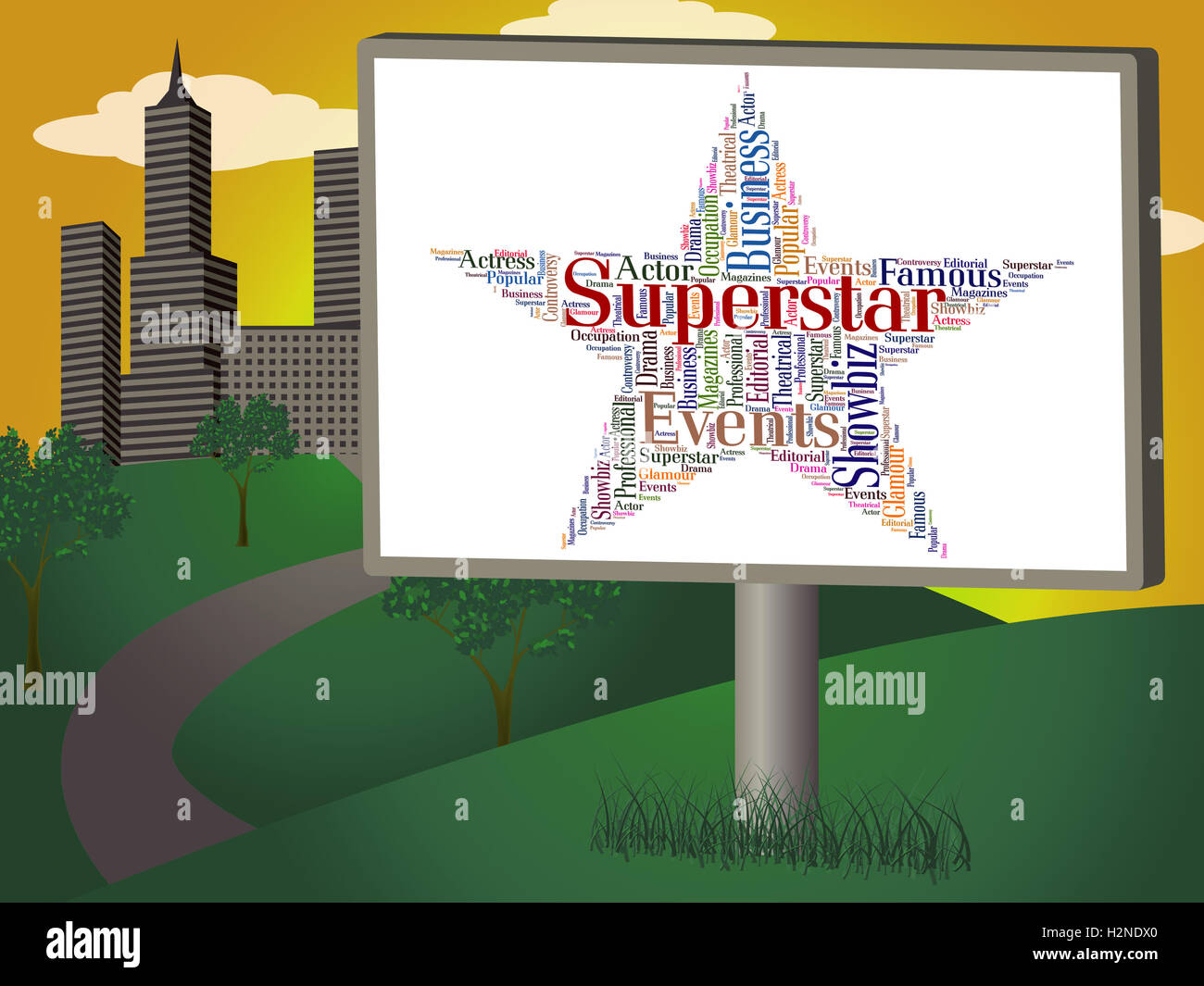 Superstar Word Representing Personality Luminaries And Words Stock ...