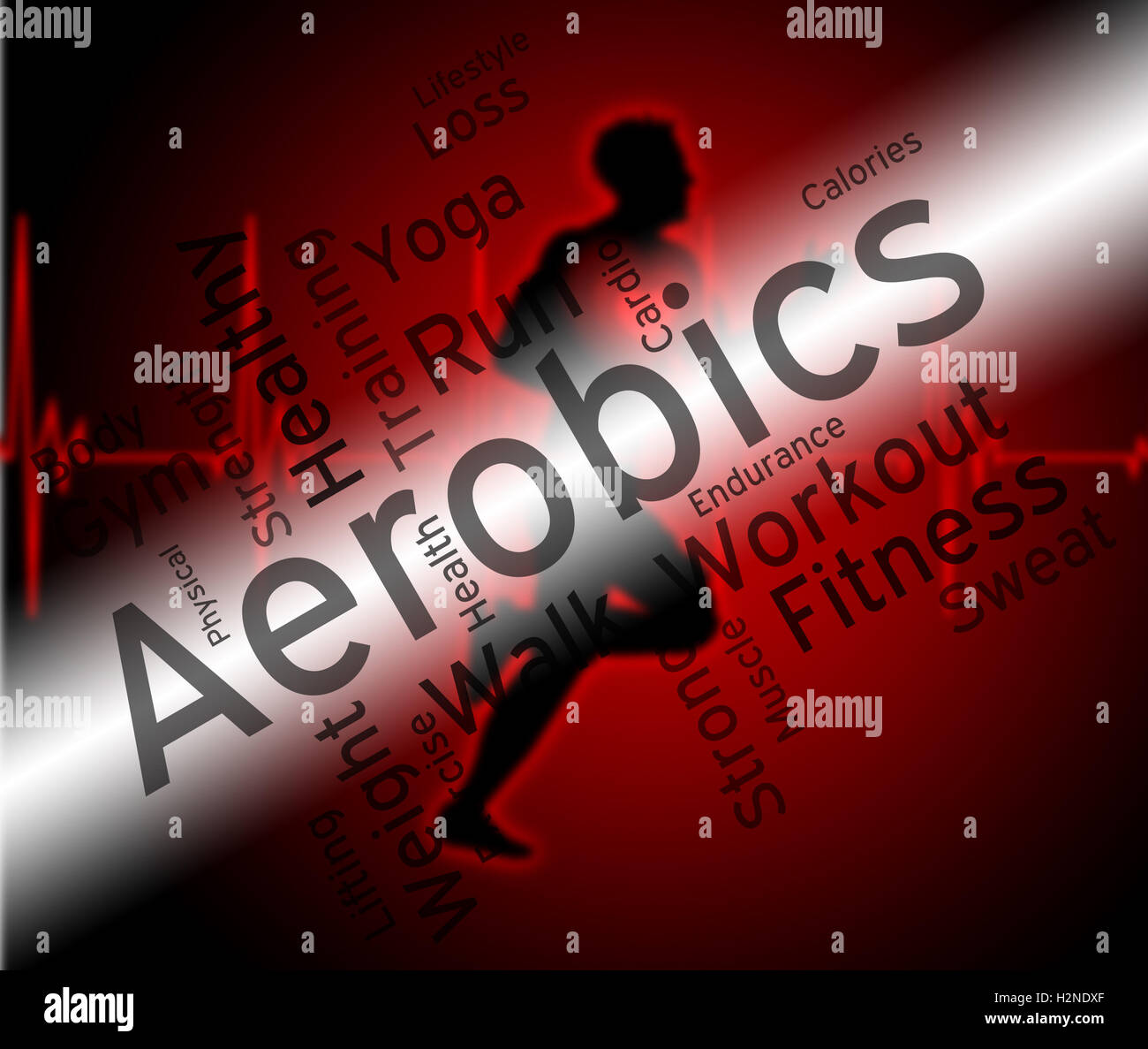 Aerobics Words Indicating Getting Fit And Text Stock Photo - Alamy