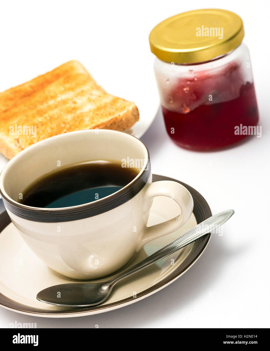 Toast And Coffee Meaning Meal Time And Cafeterias Stock Photo - Alamy