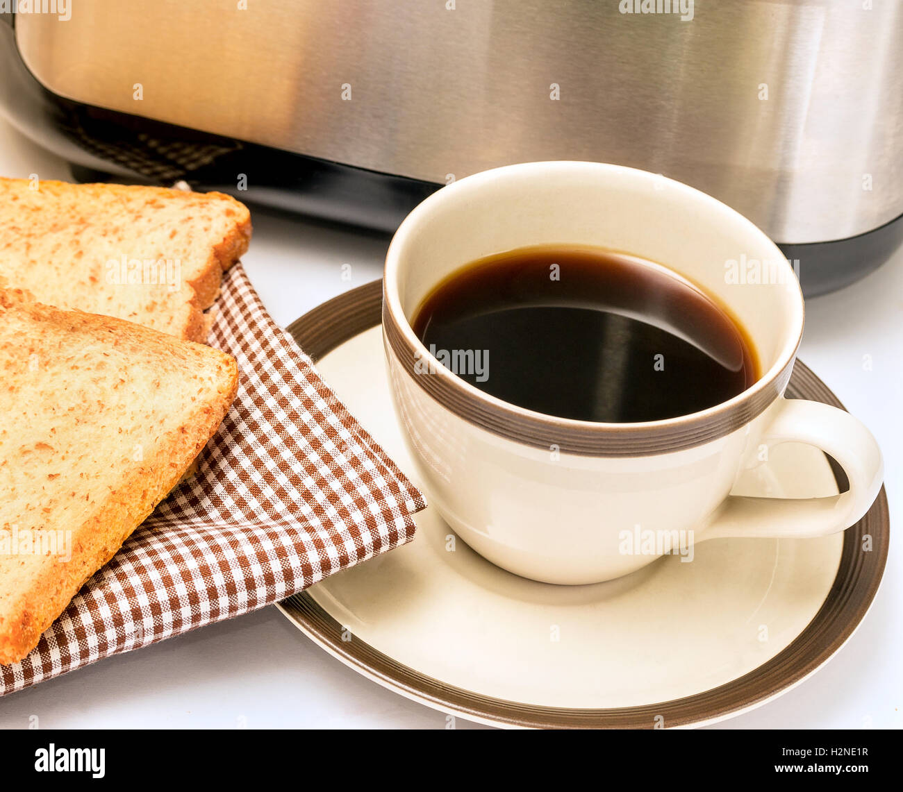 Coffee And Toast Showing Morning Meal And Toasted Stock Photo - Alamy
