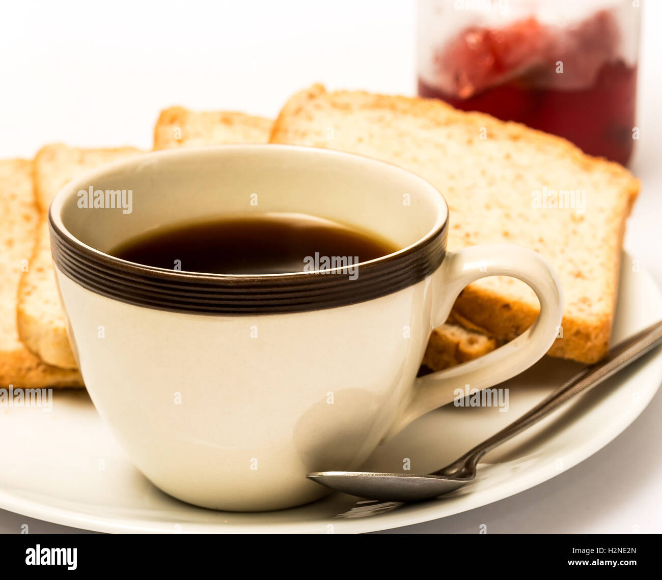 Bread And Coffee Representing Morning Meal And Beverage Stock Photo - Alamy