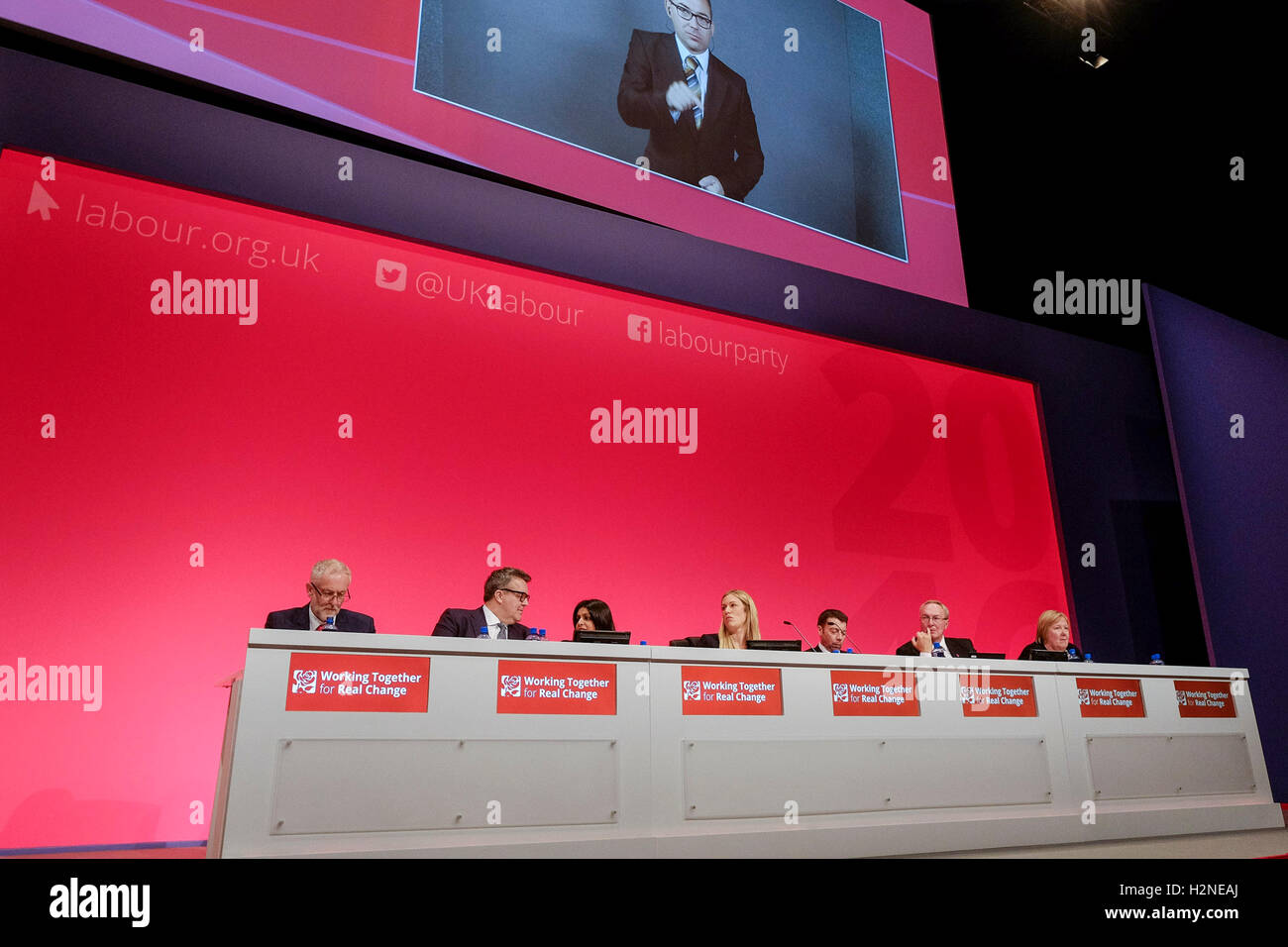 Addressing the labour party conference hi-res stock photography and ...