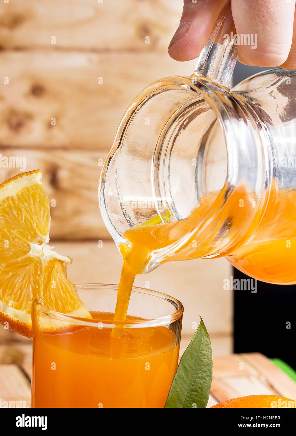 Orange Juice Squeezed Showing Fruits Fresh And Healthy Stock Photo - Alamy