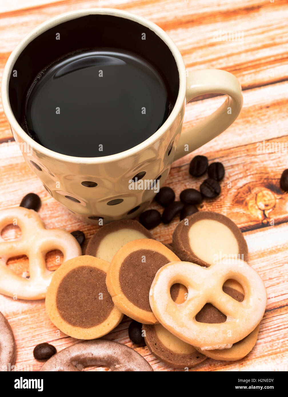 Coffee Biscuits Relax Representing Cafeteria Cookie And Delicious Stock ...