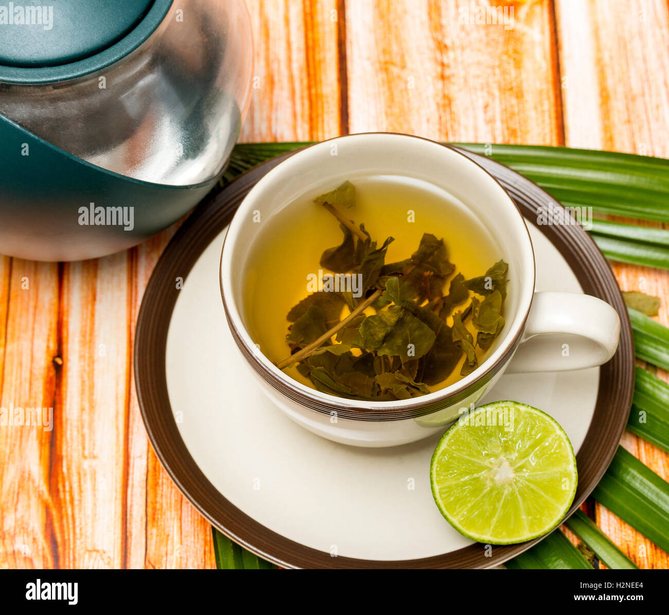 Lime Tea Refreshment Showing Drinks Fruits And Cafes Stock Photo - Alamy